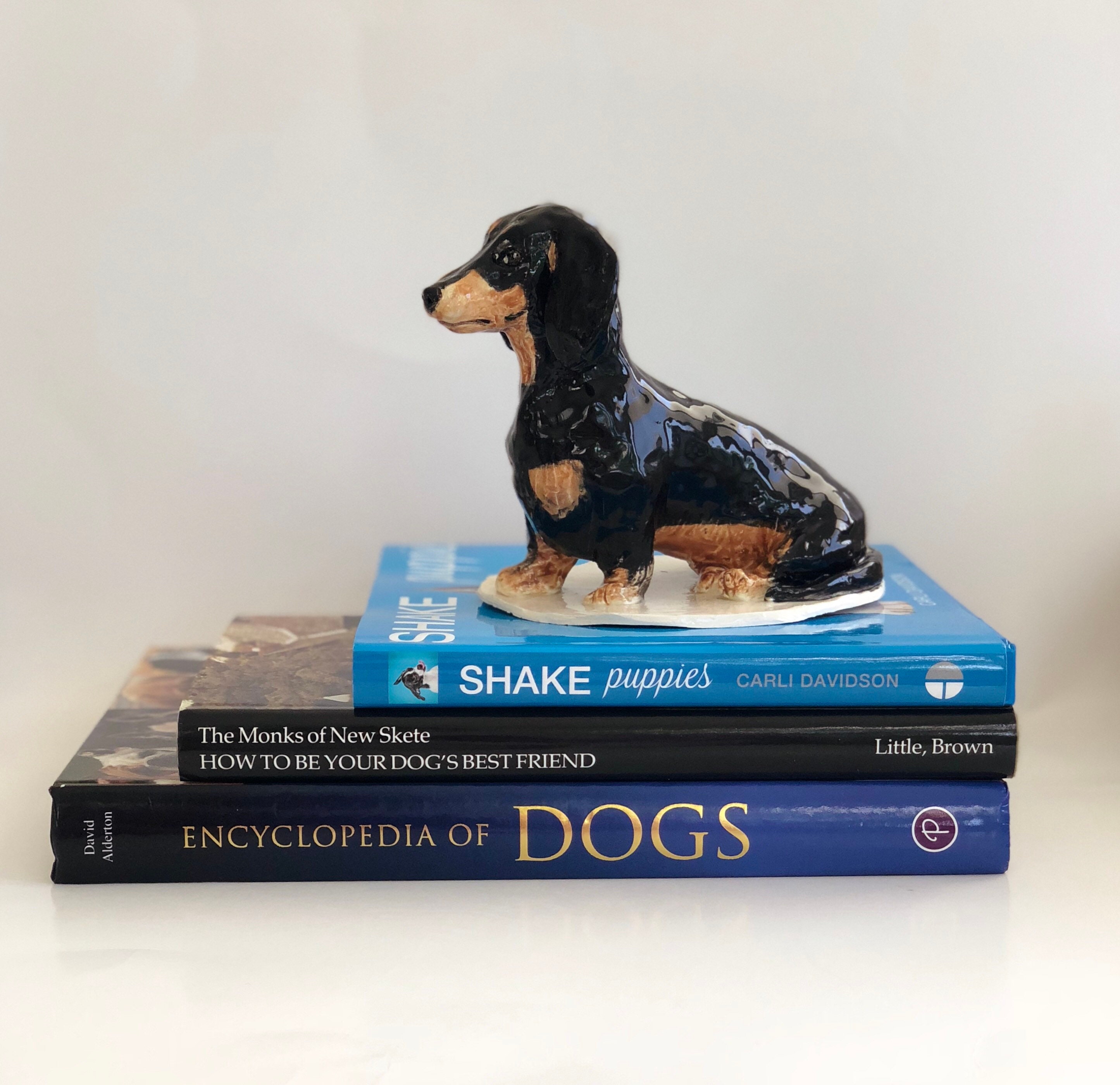 Dachshund Paperweight Handsculpted Ceramic