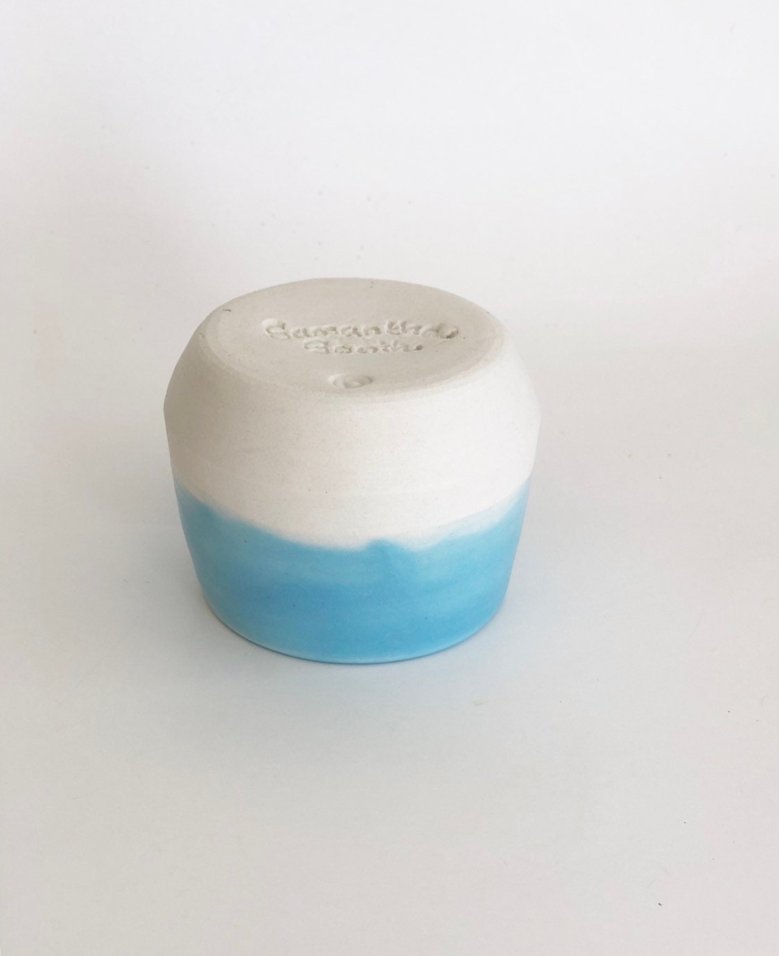 Mini Porcelain Pot, Blue Porcelain Bud Vase, White Mini Pot, Blue Mini ...