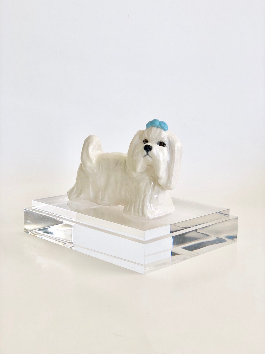 Maltese Paperweight, Handsculpted Ceramic Maltese, Clay Maltese ...