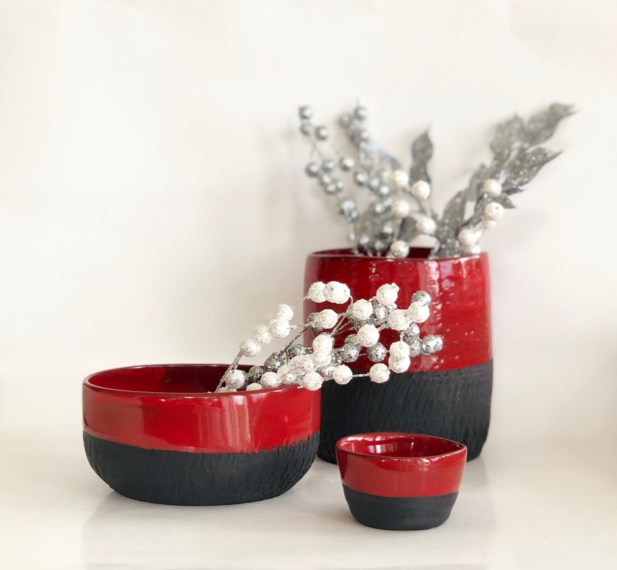 Trinket Pot, Black Porcelain, Ring Pot, Round Trinket Pot, Porcelain ...