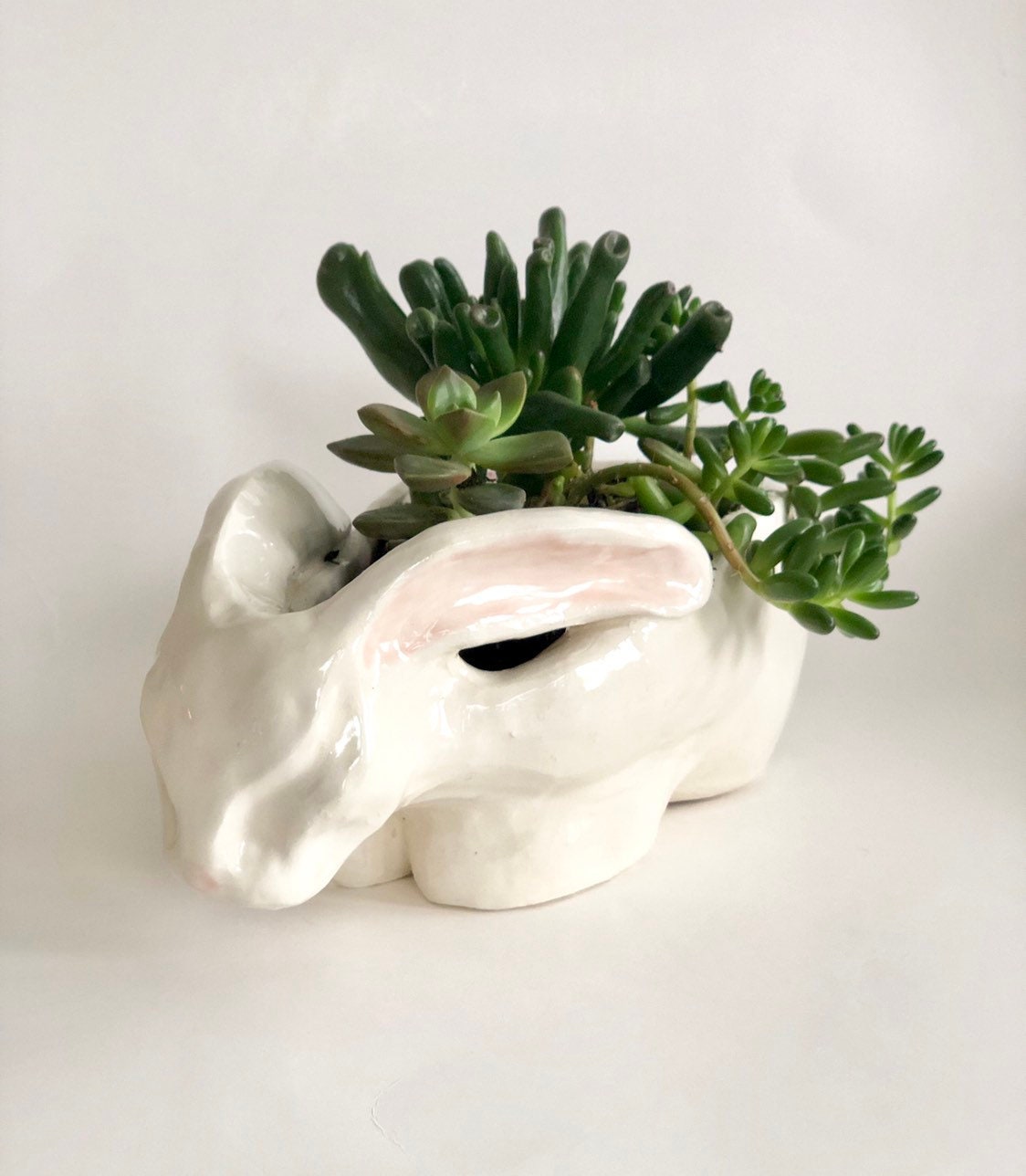 Handmade Rabbit Planter, Rabbit Lover Gift, Cute Planter Pot, Bunny ...