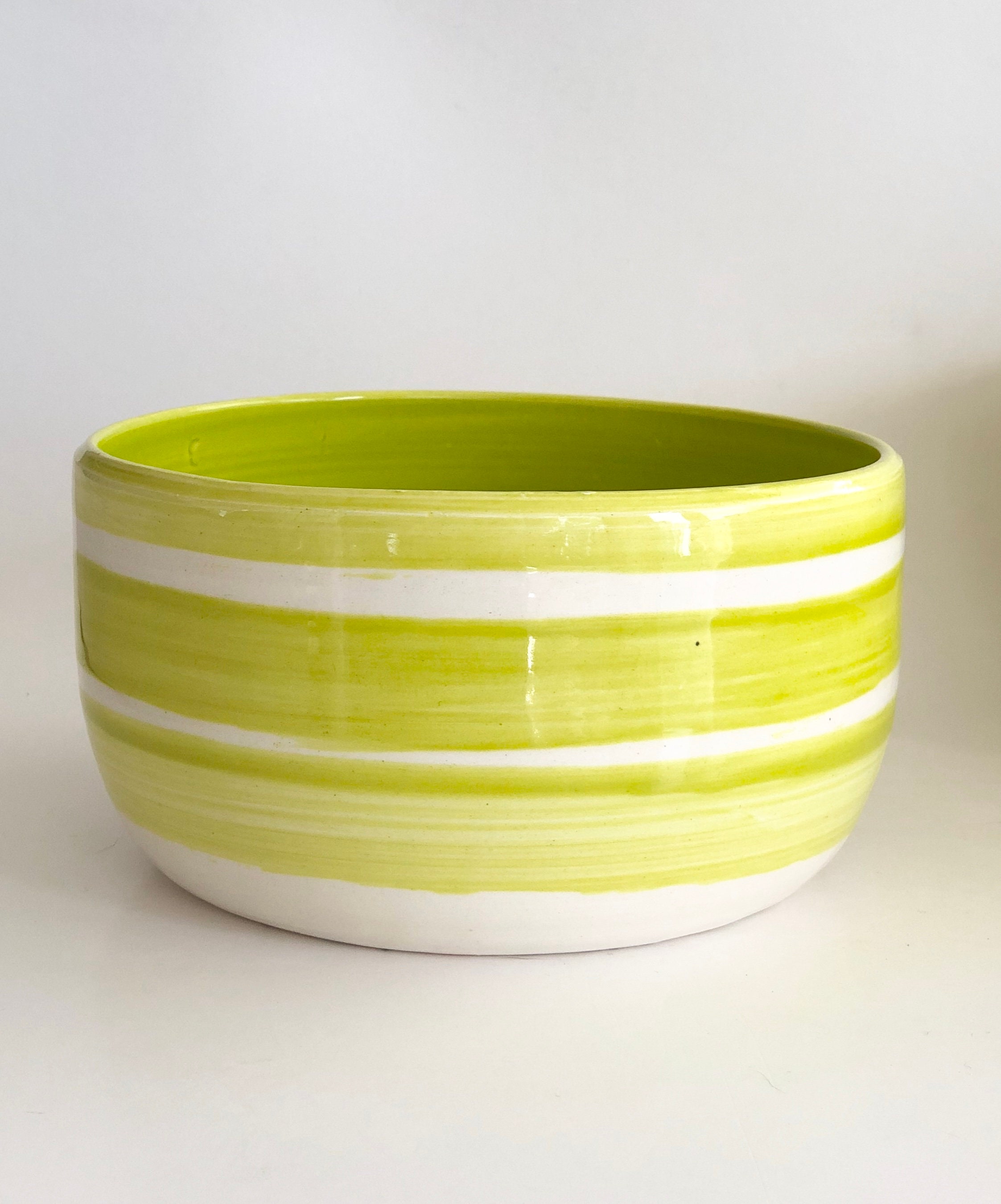 Chartreuse Bowl, Handmade Chartreuse Bowl, Lime Green Pottery ...