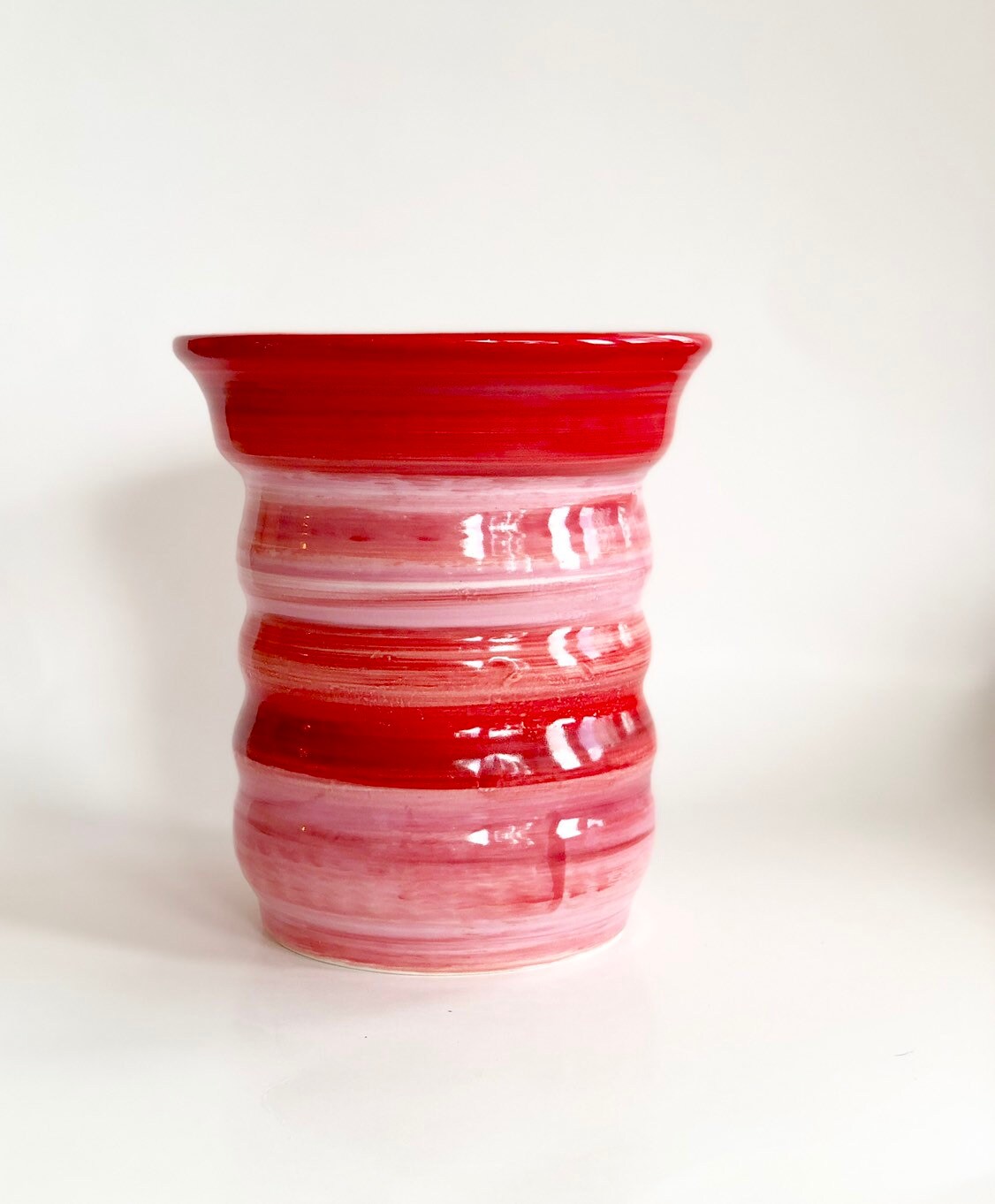 Modern Flower Vase, Red and Pink Vase, Red Flower Vase, Eclectic Flower ...