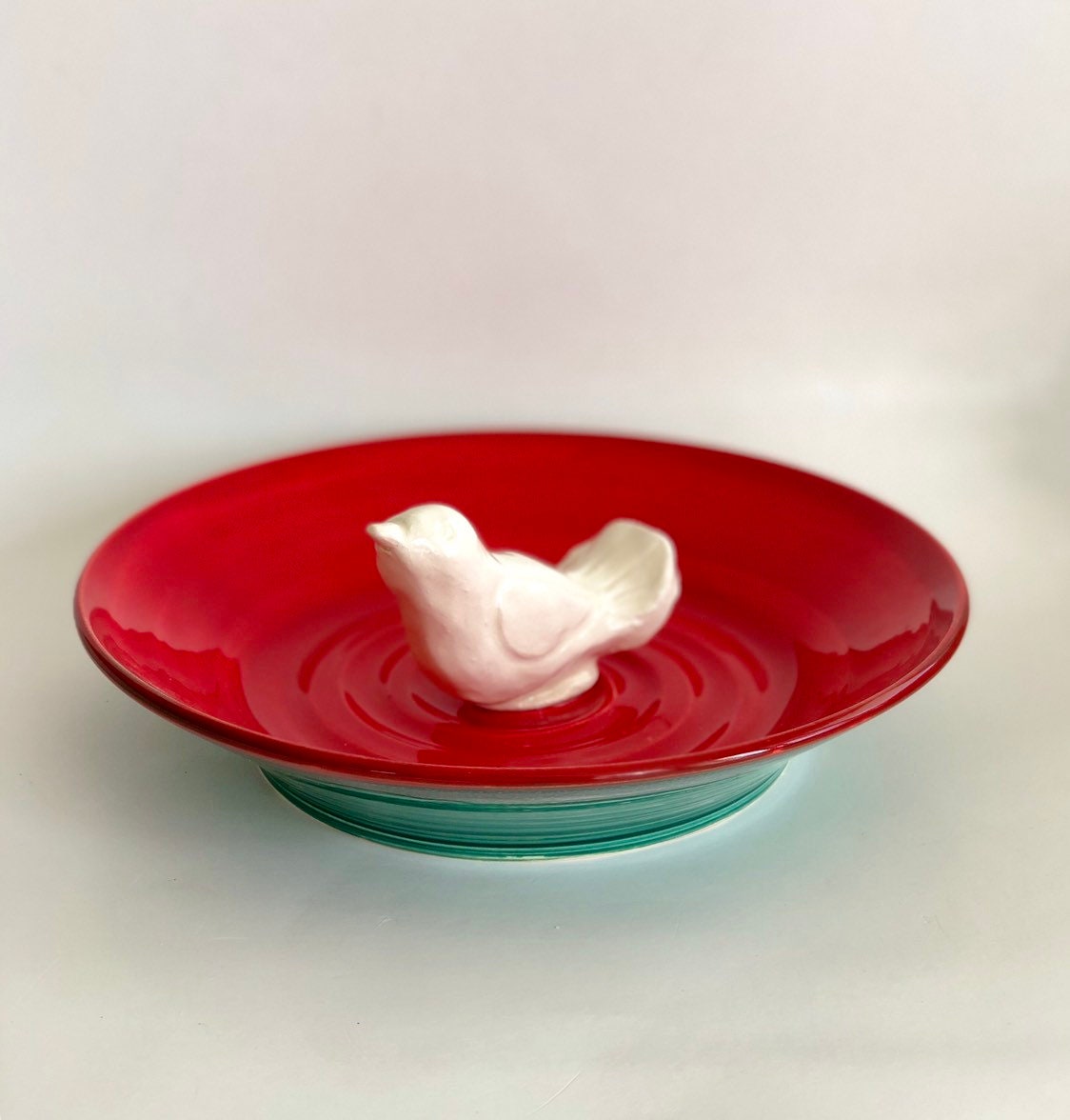 Red Christmas Plate, Christmas Hostess Gift, Red Green Plate, Santa ...