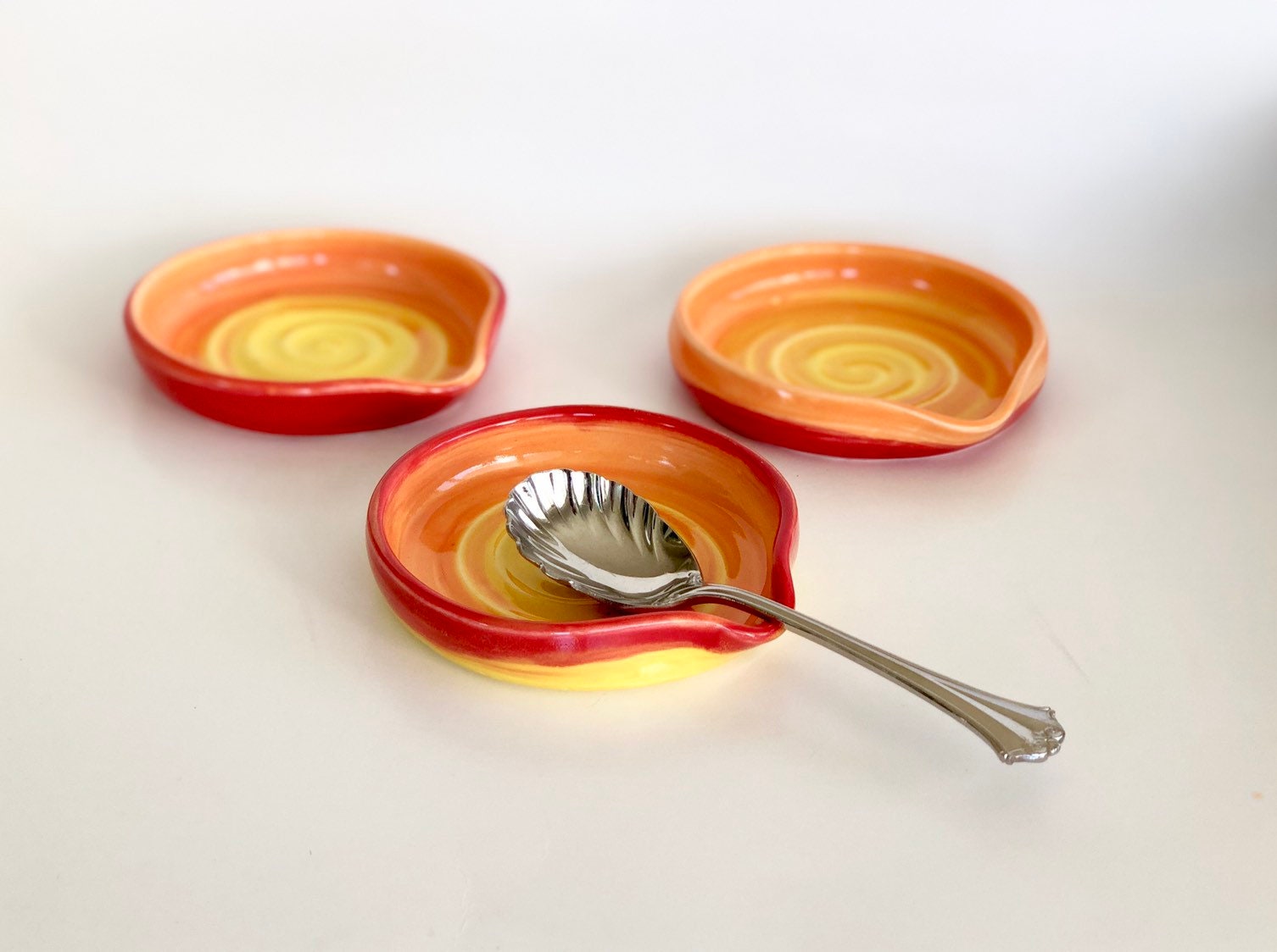 Yellow Spoon Rest, Orange Spoon Rest, Red Spoon Rest Handmade, Spoon ...