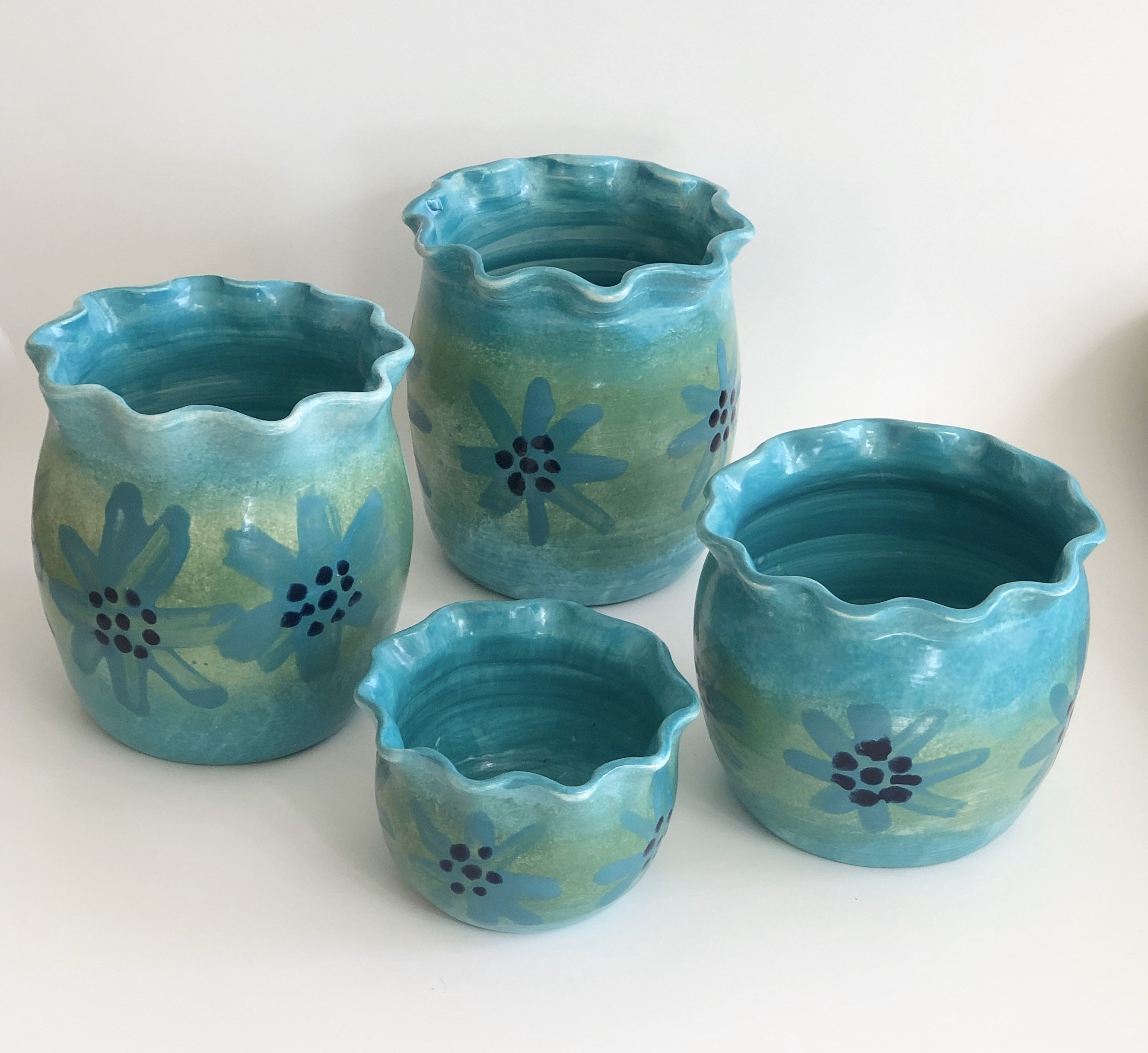 Turquoise Vase Handmade, Wheel Thrown Vase, Flower Vase, Aqua Pot ...