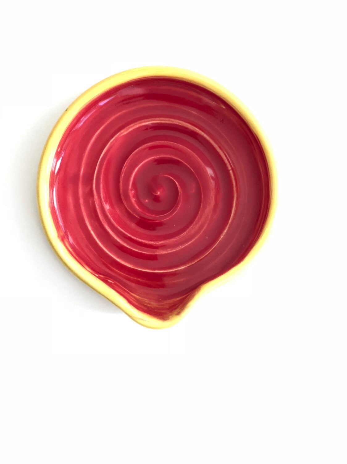 Handmade Red Yellow Spoon Rest