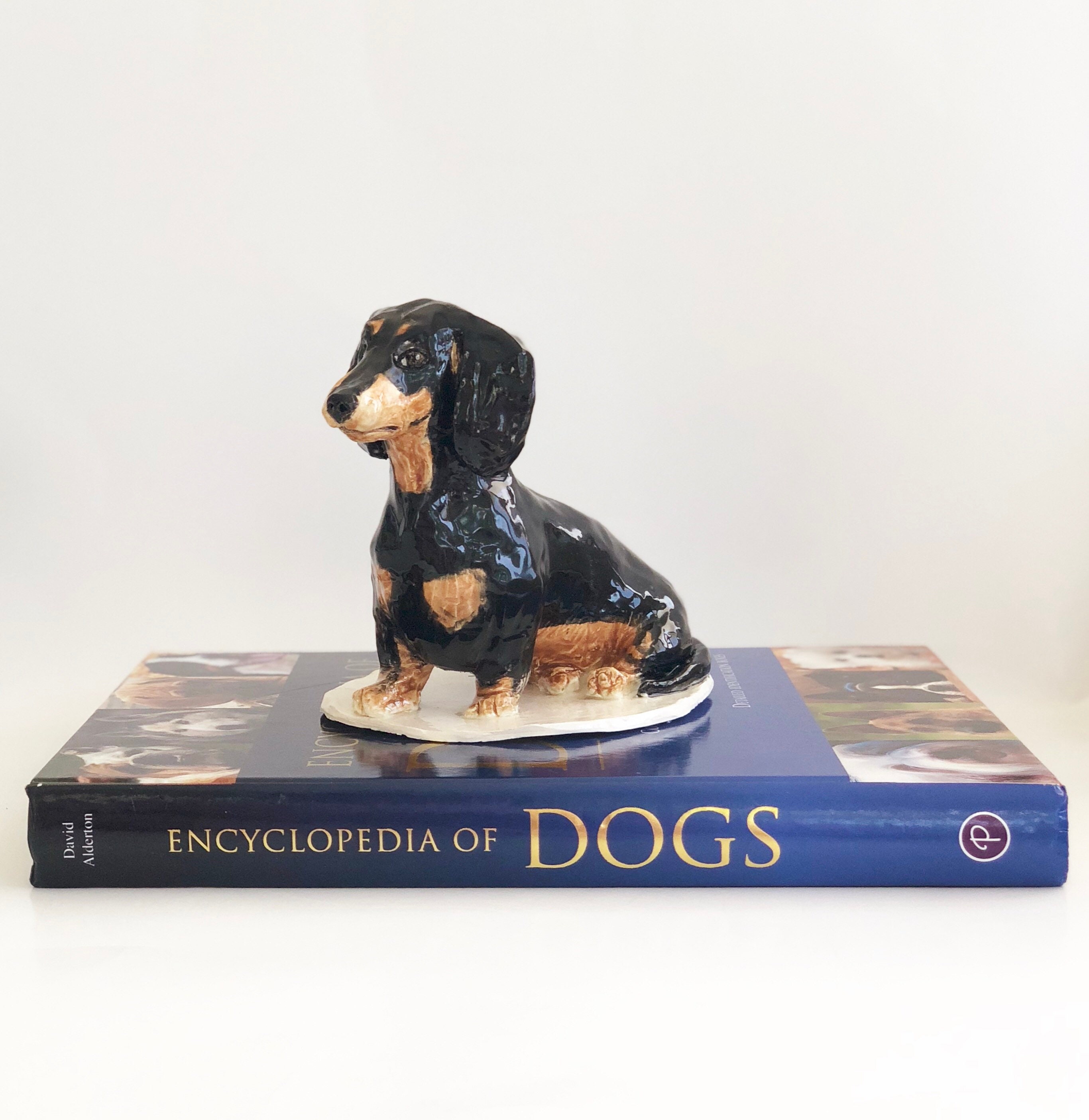 Dachshund Paperweight Handsculpted Ceramic