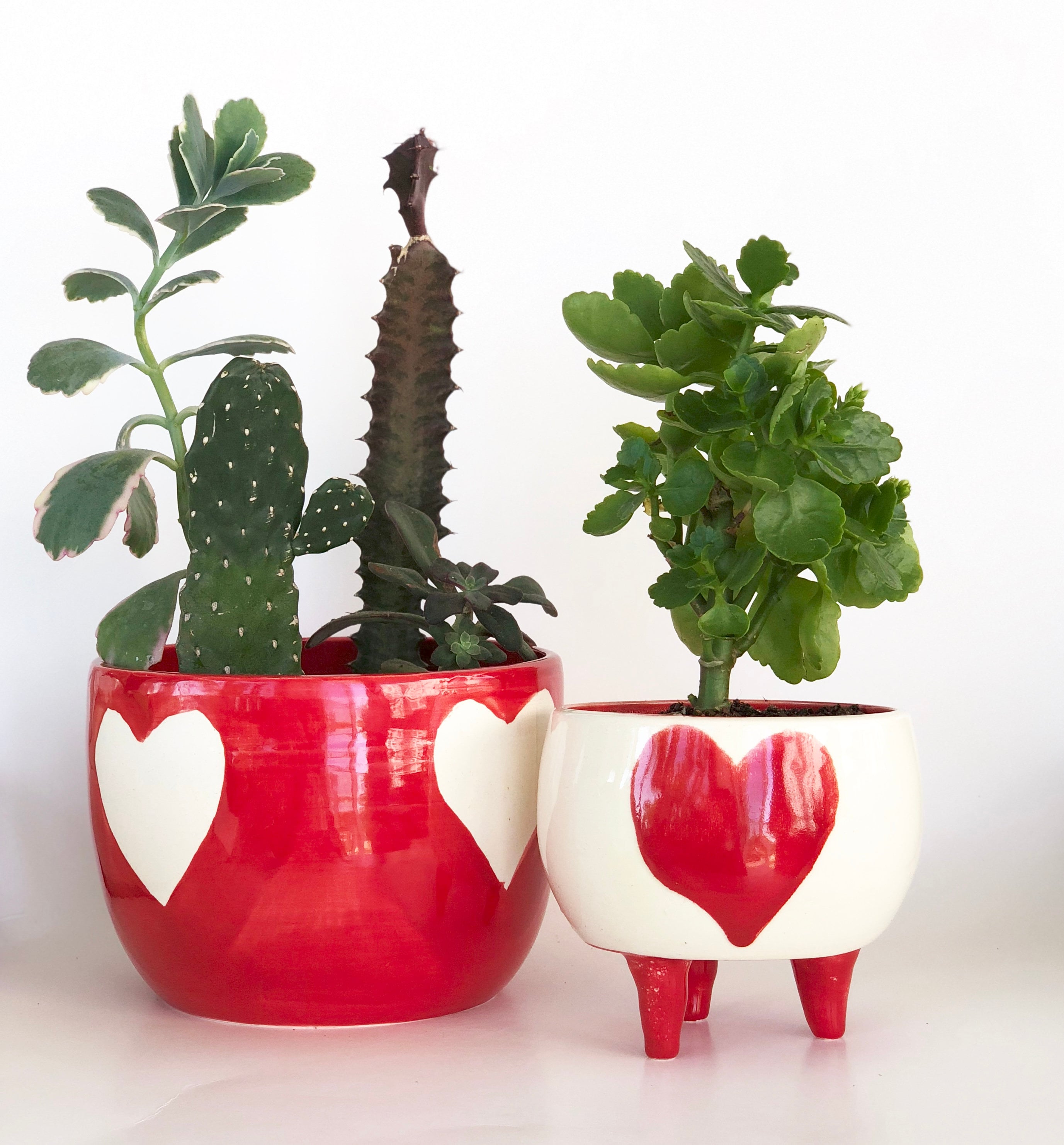 Heart Planter Pot, Heart Pot, Red Planter, Handmade Red Planter ...