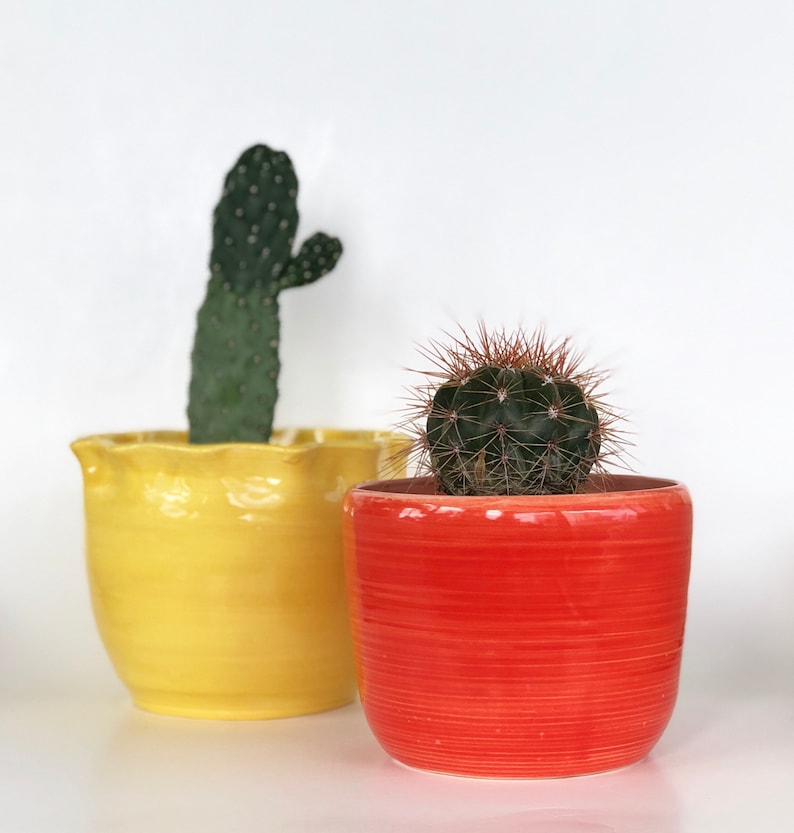 Red Planter Pot Ceramic Flower Pot Handmade Flower Pot - Etsy