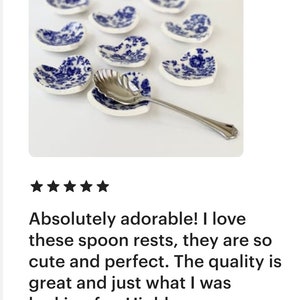 Coffee Spoon Rest Blue White Kitchen Coffee Lover Gift Teaspoon Rest ...