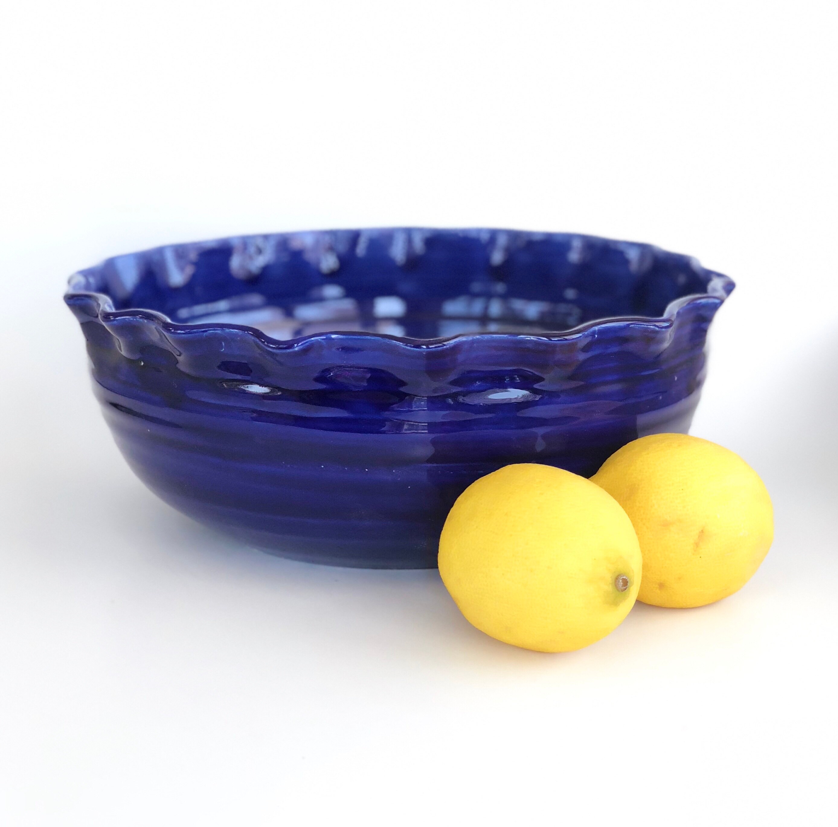Ceramic Serving Bowl Handmade in Blue