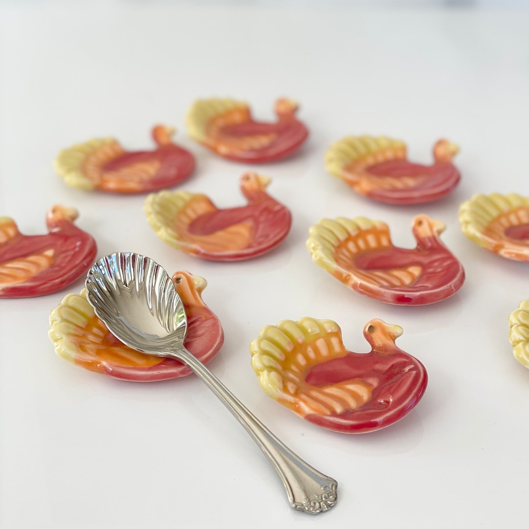 Turkey Teaspoon Rest Coffee Spoon Rest Teaspoon Holder Thanksgiving ...