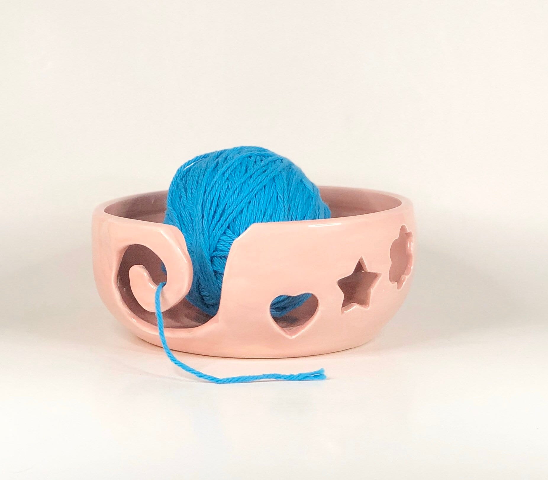 Ceramic Yarn Bowl, Crochet Ceramic Bowls, Pink Yarn Bowl, Knitting Gift ...