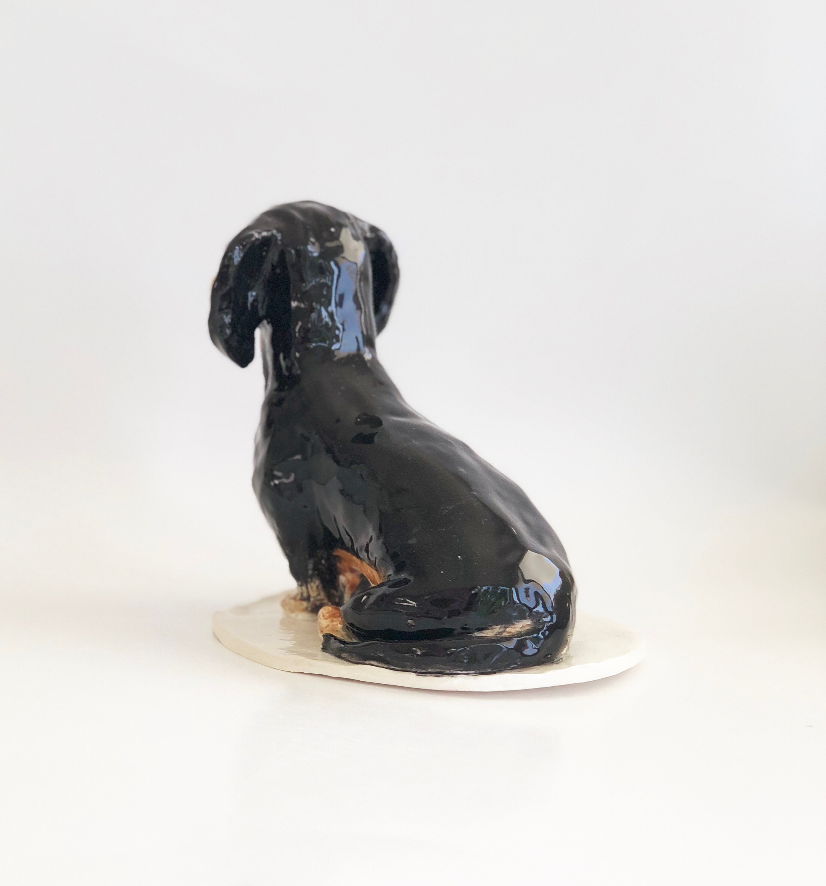 Dachshund Paperweight Handsculpted Ceramic