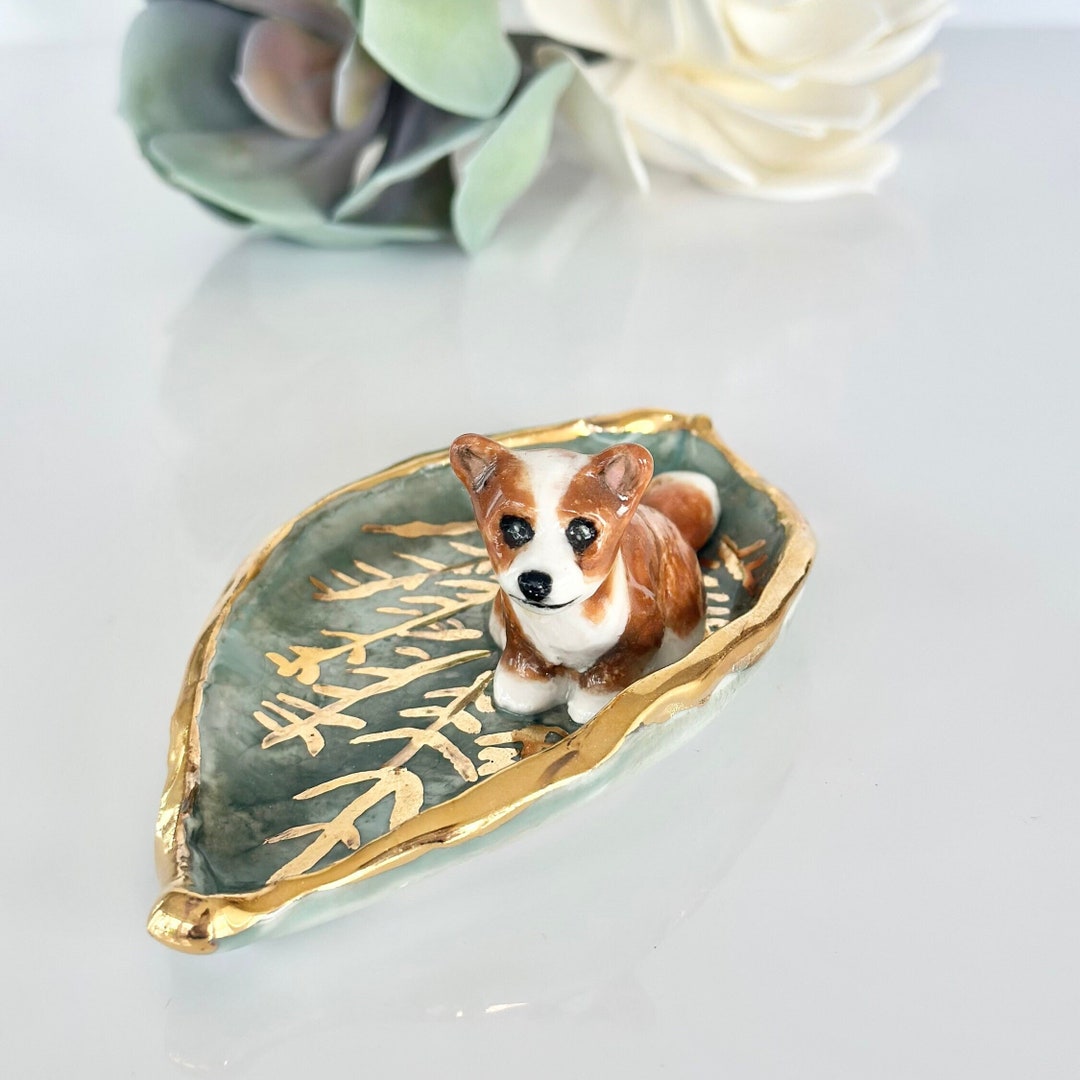 Corgi Ring Dish Corgi Trinket Dish Ceramic Corgi Gift for Mom Gift for ...