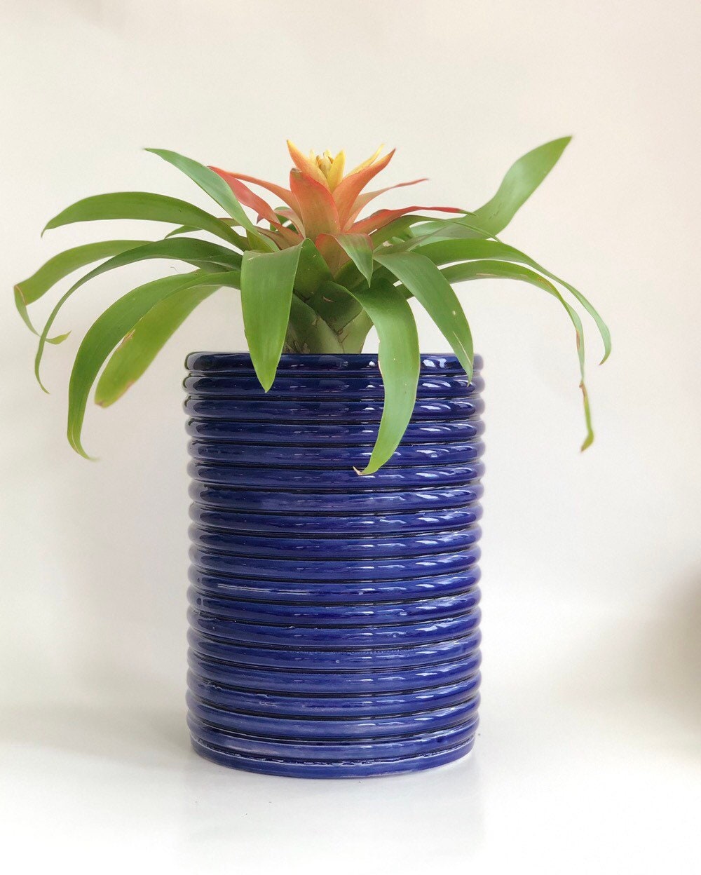 Blue Handmade Utensil Crock/Vase