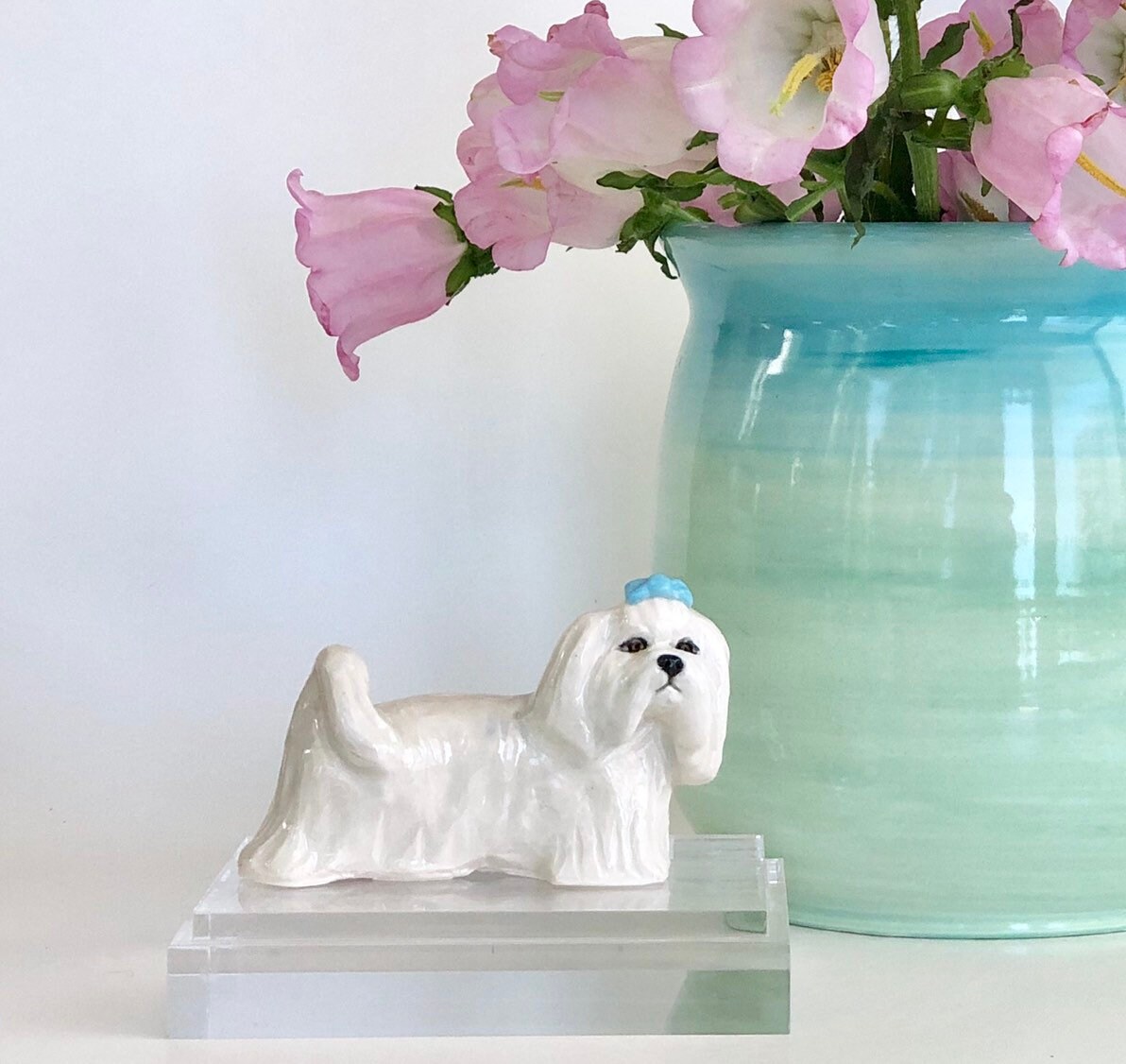 Maltese Paperweight, Handsculpted Ceramic Maltese, Clay Maltese ...