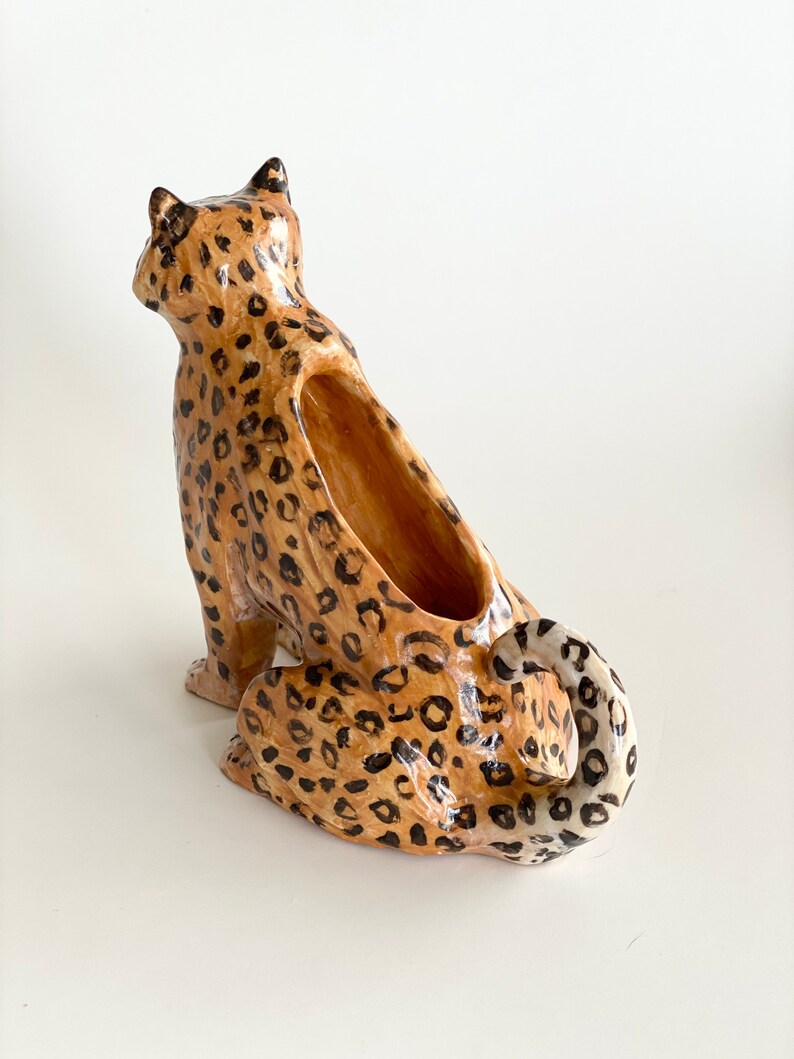 Leopard Planter Leopard Gift Leopard Art Jungle Animal - Etsy