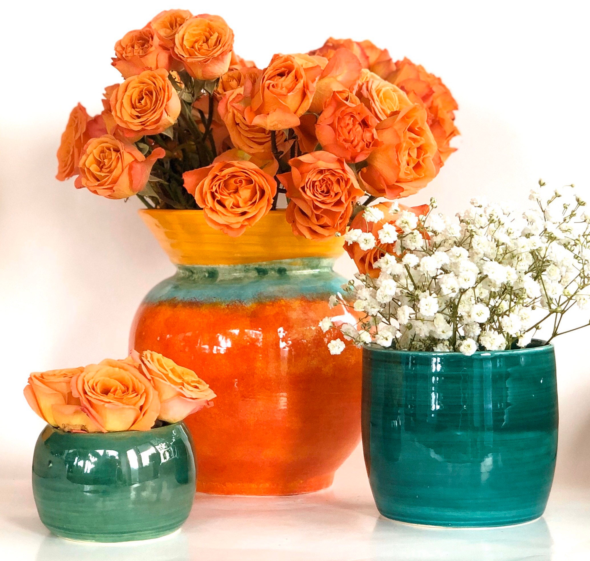 Mini Bud Pot, Small Green Planter Pot, Modern Planter Pot, Ceramic ...