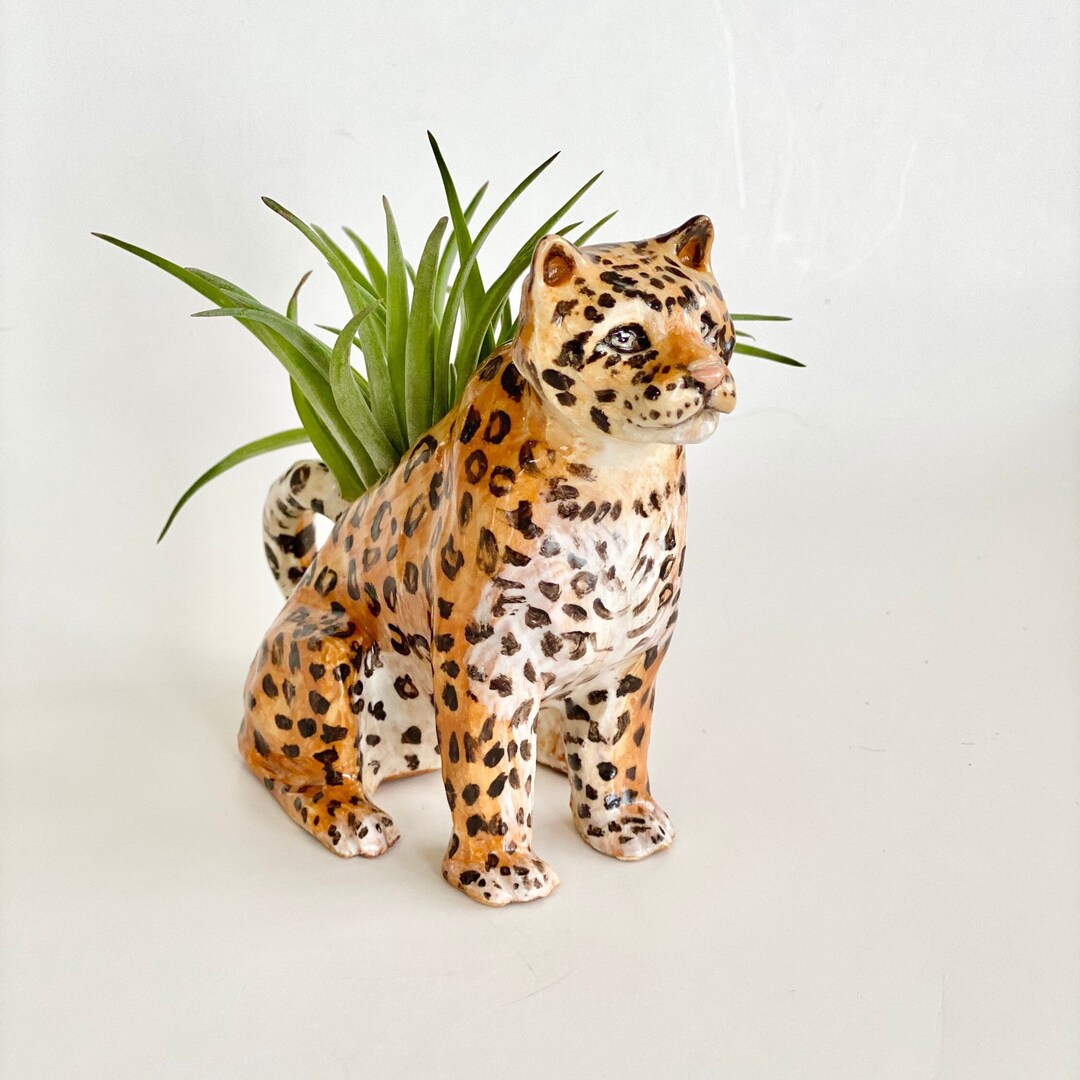 Leopard Planter Leopard Gift Leopard Art Jungle Animal Leopard - Etsy