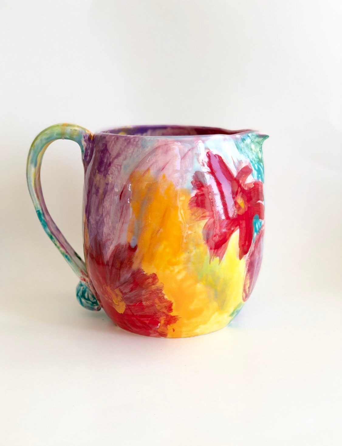 Ceramic Pitcher, Water Pitcher, Hand Painted Pitcher, Summer Pitcher ...