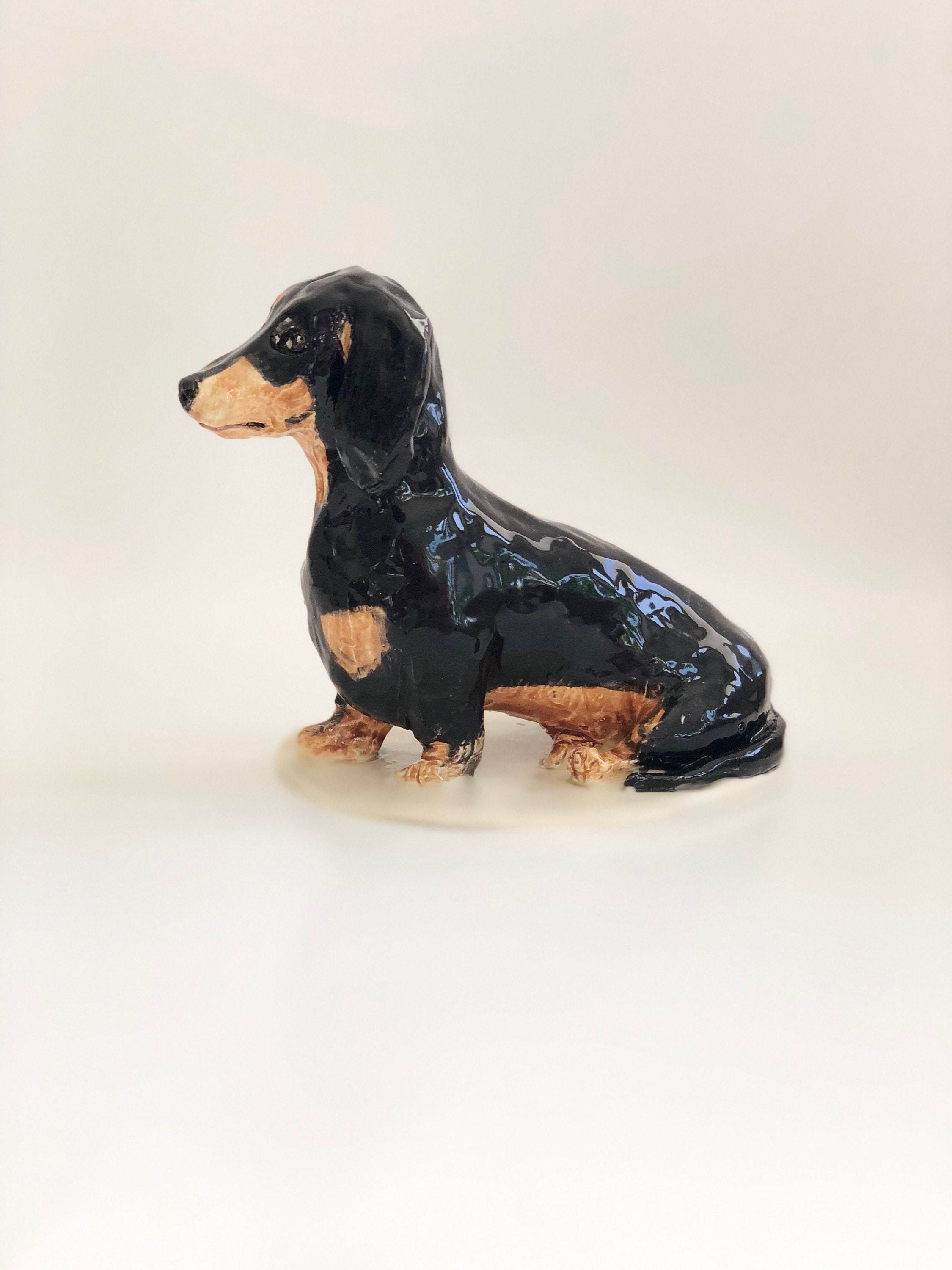 Dachshund Paperweight Handsculpted Ceramic