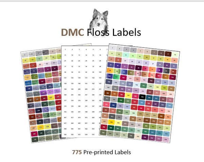 DMC Floss Number & Color Chart PDF Download - Etsy Canada