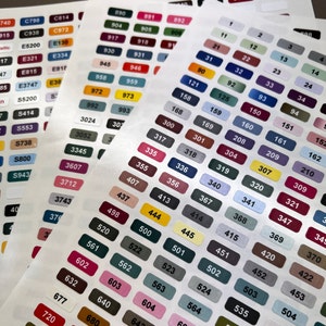 DMC Floss Labels - Solid Color, Floss Image and White. - Etsy