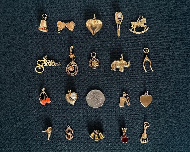 A: Vintage Solid Gold Charms 14k, 10k, 9k - Etsy