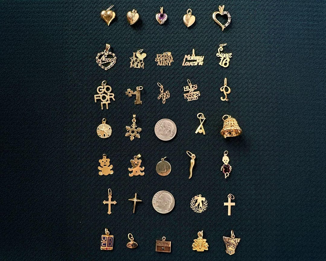D: NEW! Vintage Solid Gold Charms 14k, 10k - Etsy