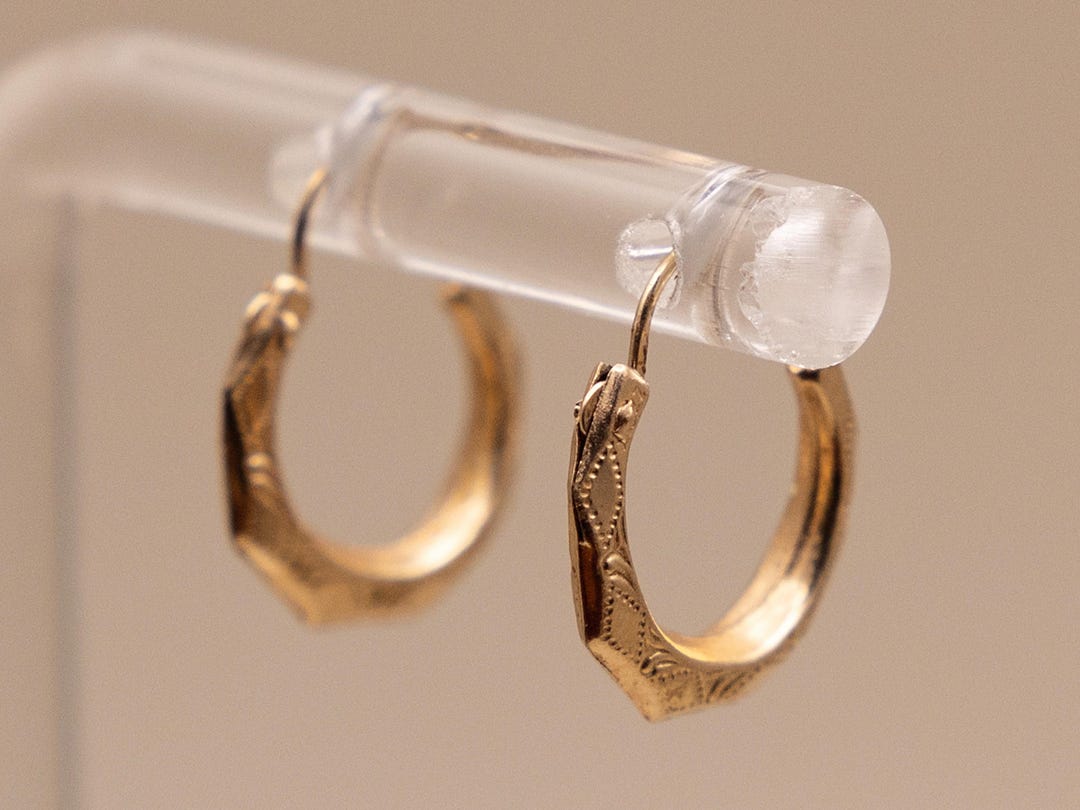 Vintage 14k Solid Gold Mini Gypsy Creole Hoop Earrings - Etsy