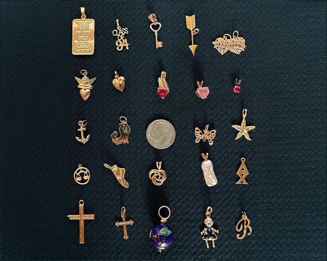 C: Vintage Solid Gold Charms 14k, 10k - Etsy