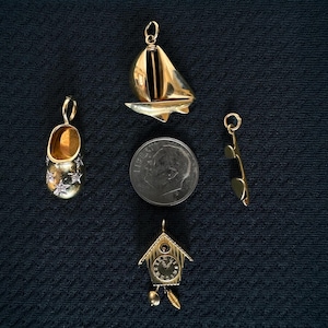 B: Vintage Solid Gold Charms 14k, 10k, 9k - Etsy