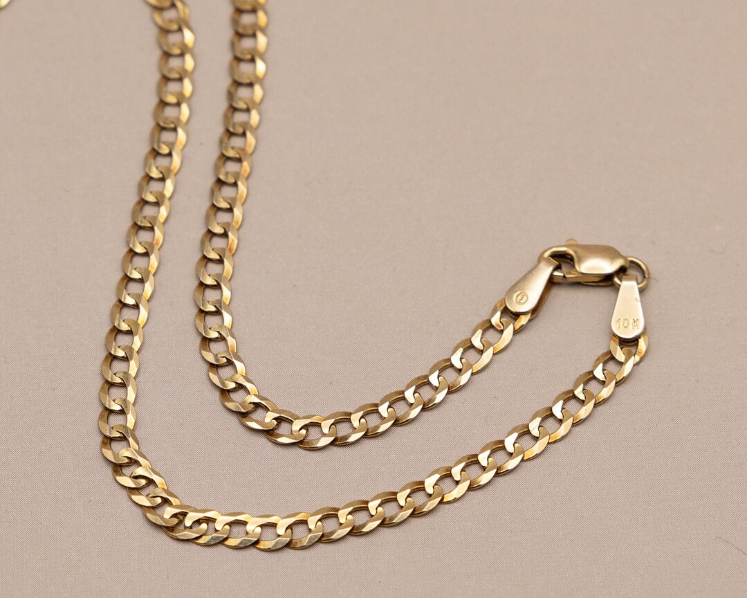 Vintage 10k Solid Gold Curb Chain | 20 Inches Long | 3.3mm Wide | 5.43 ...