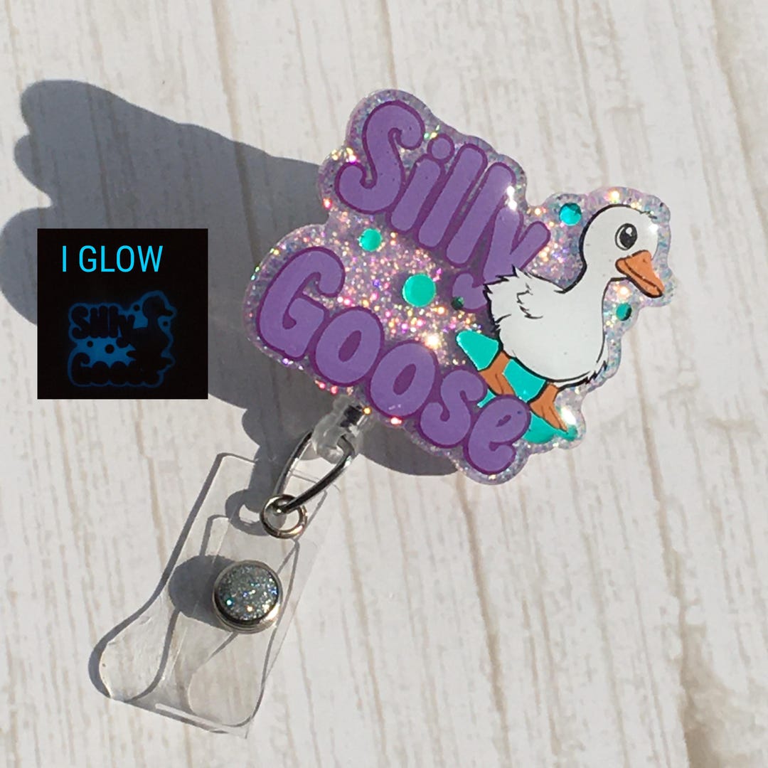 Funny Badge Reel, Silly Goose ID Holder, Gift for Medical Worker ...