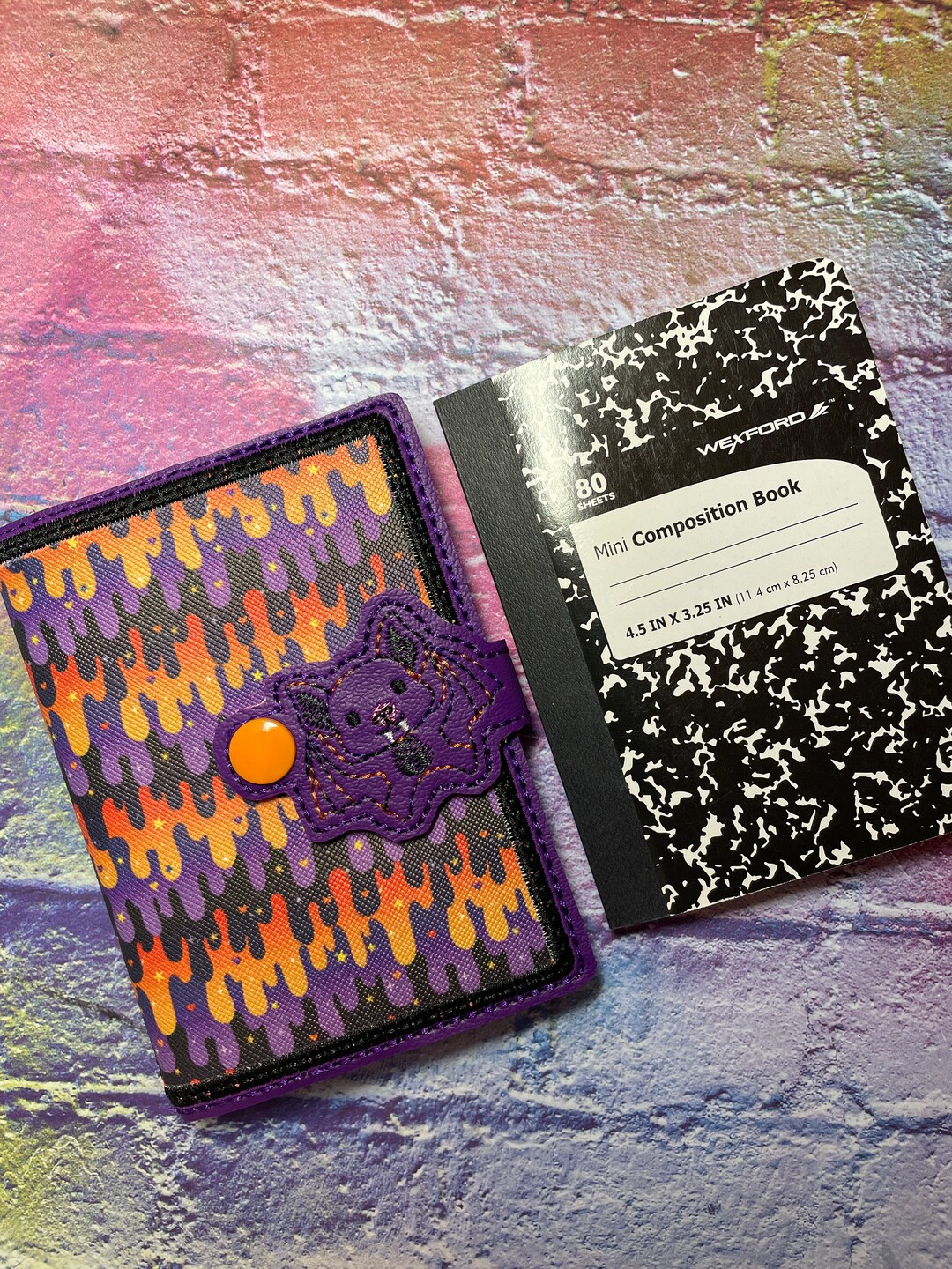 Mini Notbook Cover Mini Composition Halloween/bat Notebook - Etsy