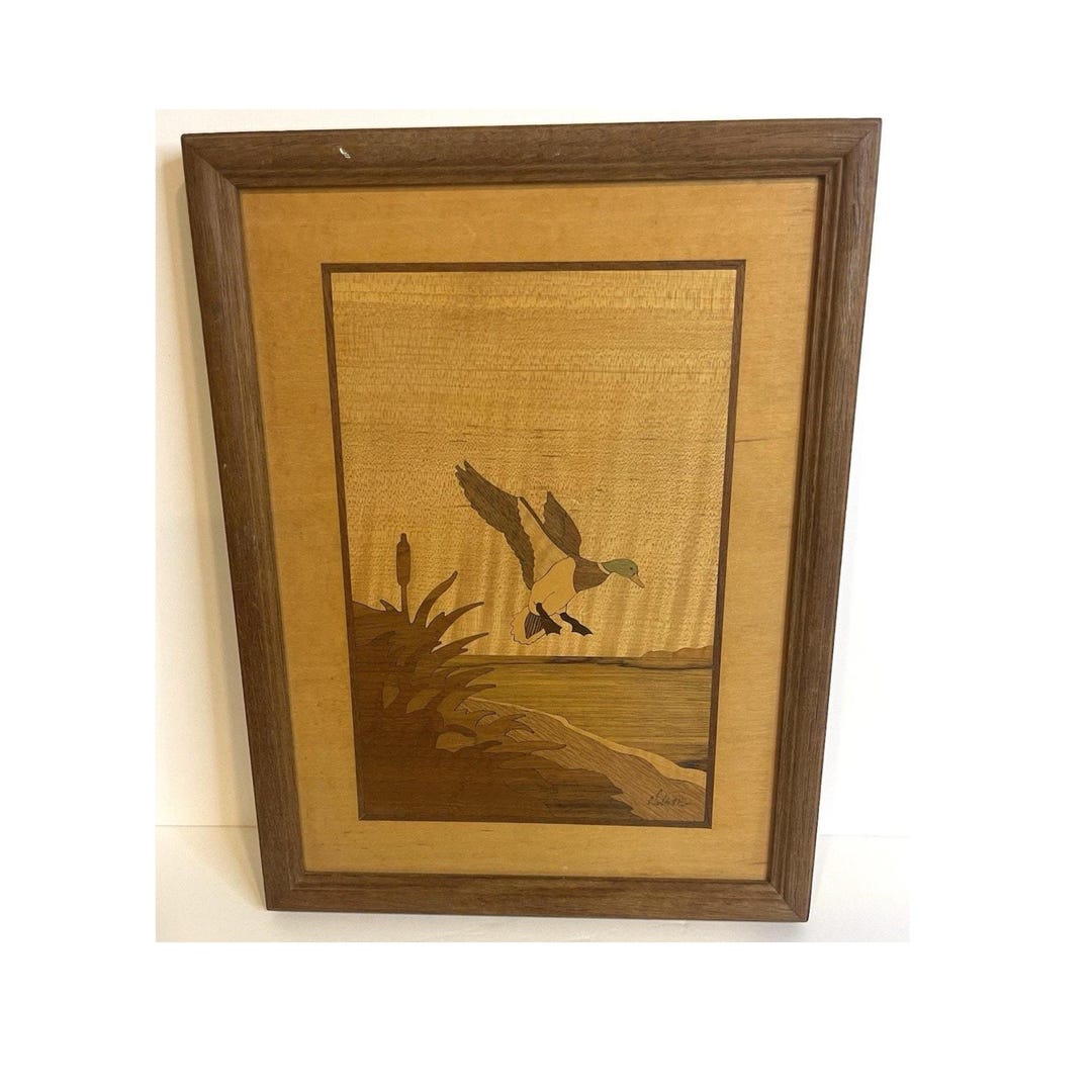 Hudson River Inlay Mallard Duck Picture | Wood Marquetry by Nelson ...