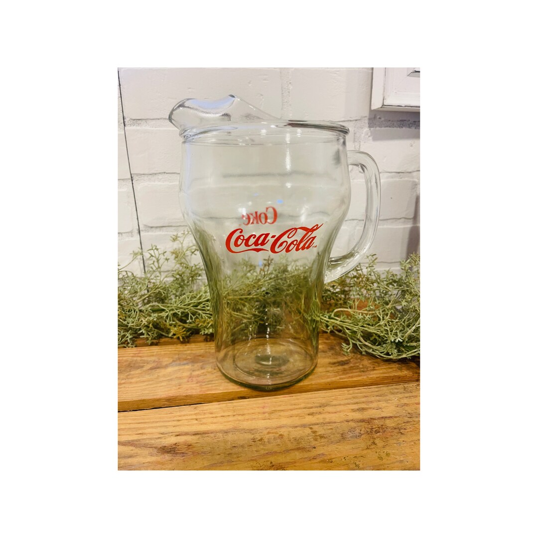 Vintage Coca Cola Glass Pitcher Collectible Coke Vintage Coke Cola ...