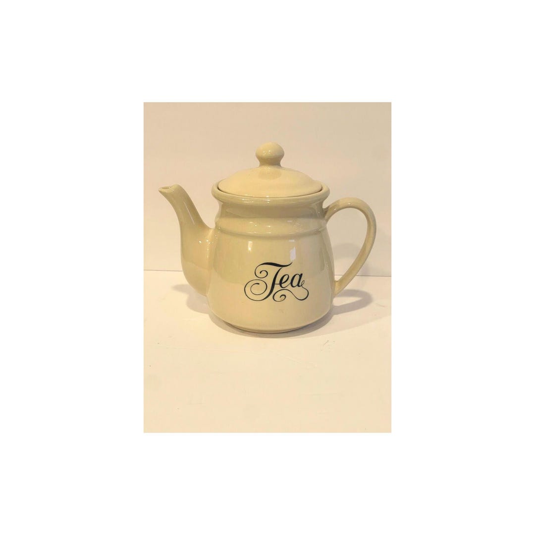 Farmhouse Style Teapot "tea" Script Cursive 7 1/4" | Vintage Teapot ...
