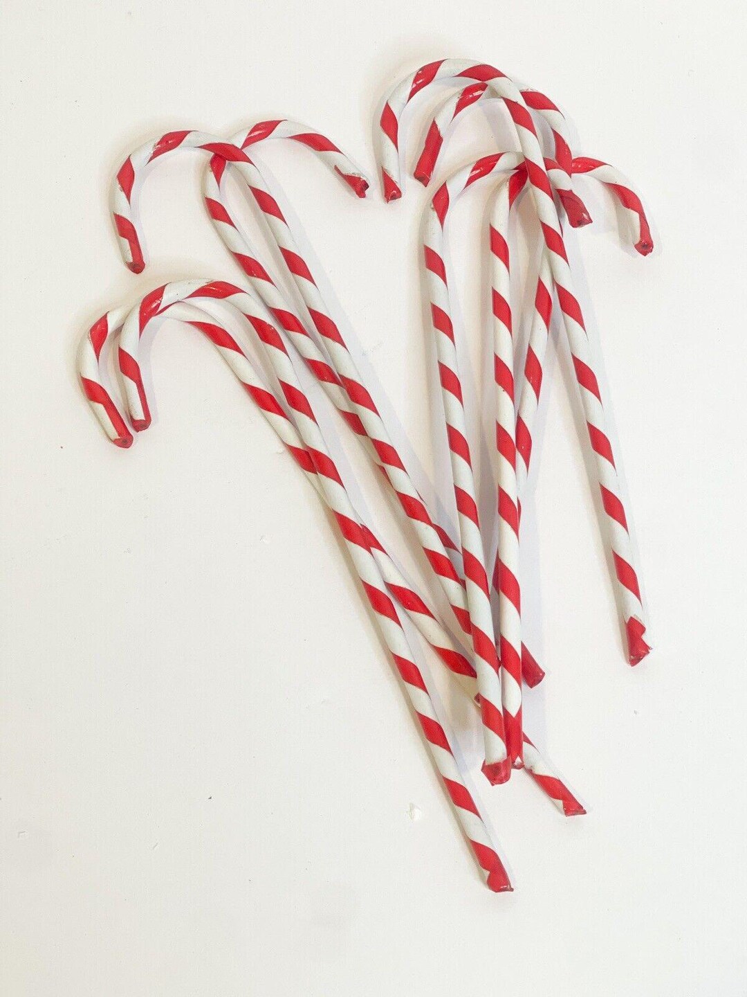 Vintage | Skinny Metal 6” Candy Cane Ornaments | Set of Eight | Rare ...