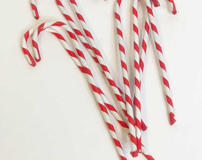 Vintage | Skinny Metal 6” Candy Cane Ornaments | Set of Eight | Rare ...