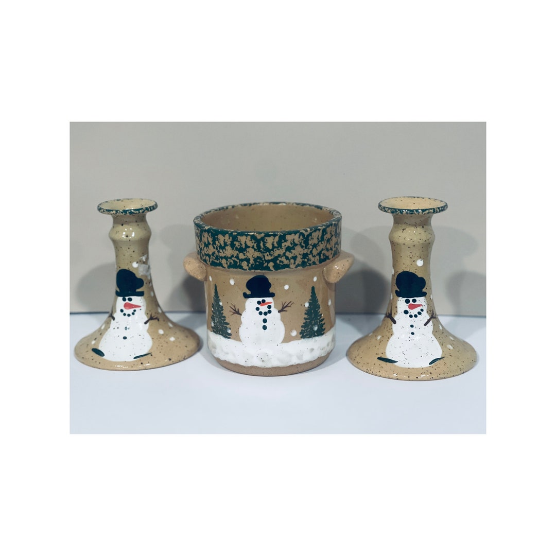 Three Rivers Pottery Set Winter Pottery Snowman Pottery Snowman ...