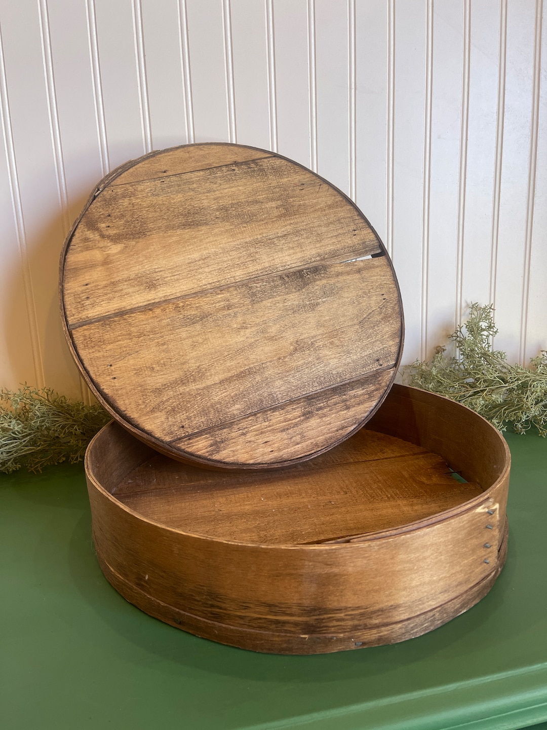 Vintage Cheese Box Hat Box Wooden Round Box York Valley Cheese Co ...