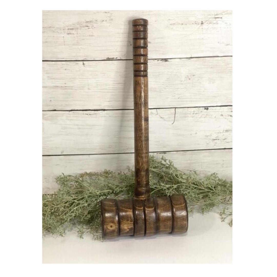Rustic Wooden Mallet Decor | Vintage Style Farmhouse Tool | Primitive ...