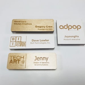 Custom Engraved Name Tag Magnetic, Name Tags for Work, Staff Name Tags ...
