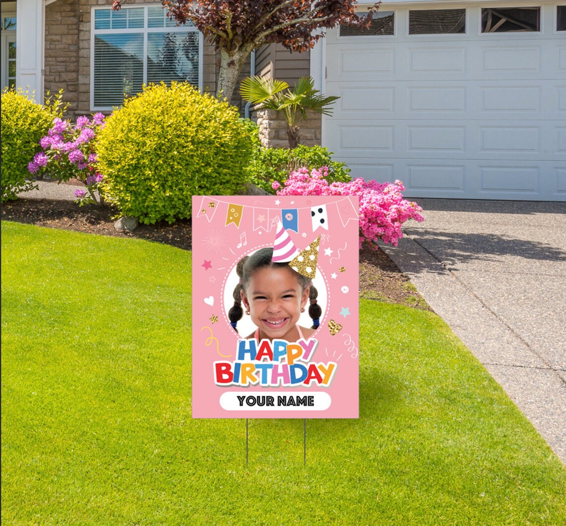 Happy Birthday Yard Sign Customized Lawn Decoration Outdoor | Etsy