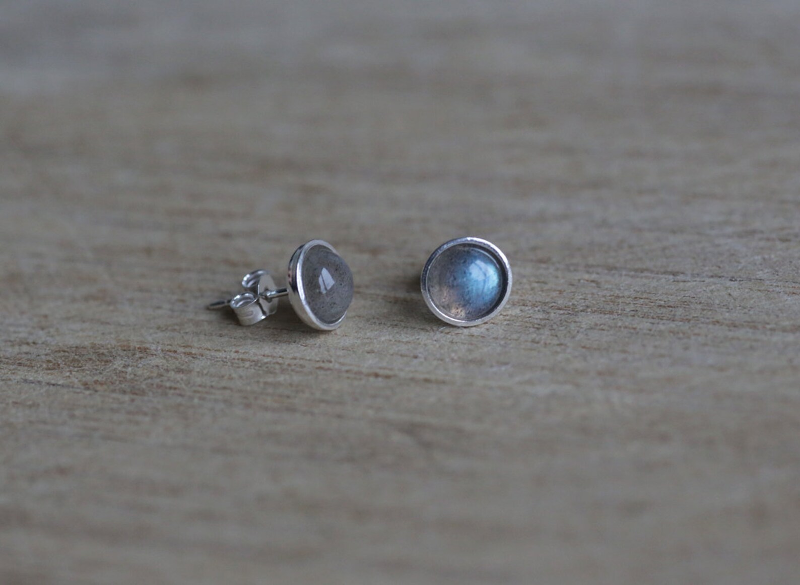 925 Sterling Silver Stud Earrings With 6 Mm Natural - Etsy UK