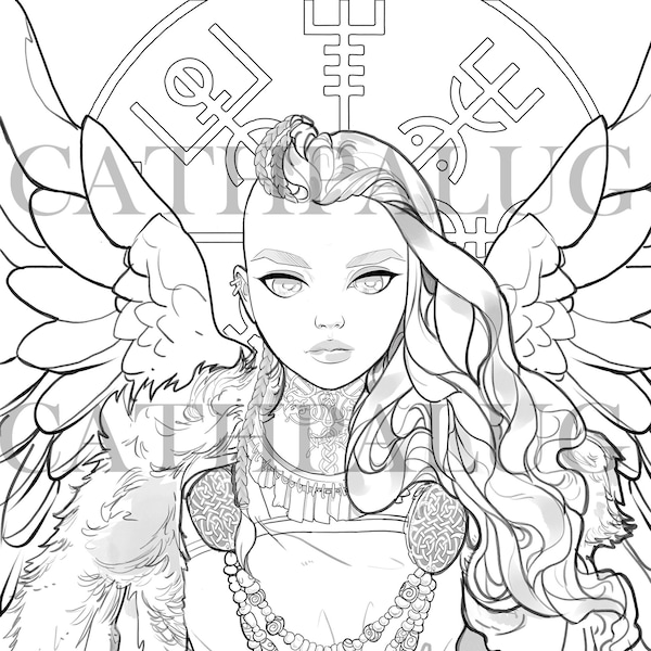 Coloring Pages Valkyrie - Etsy