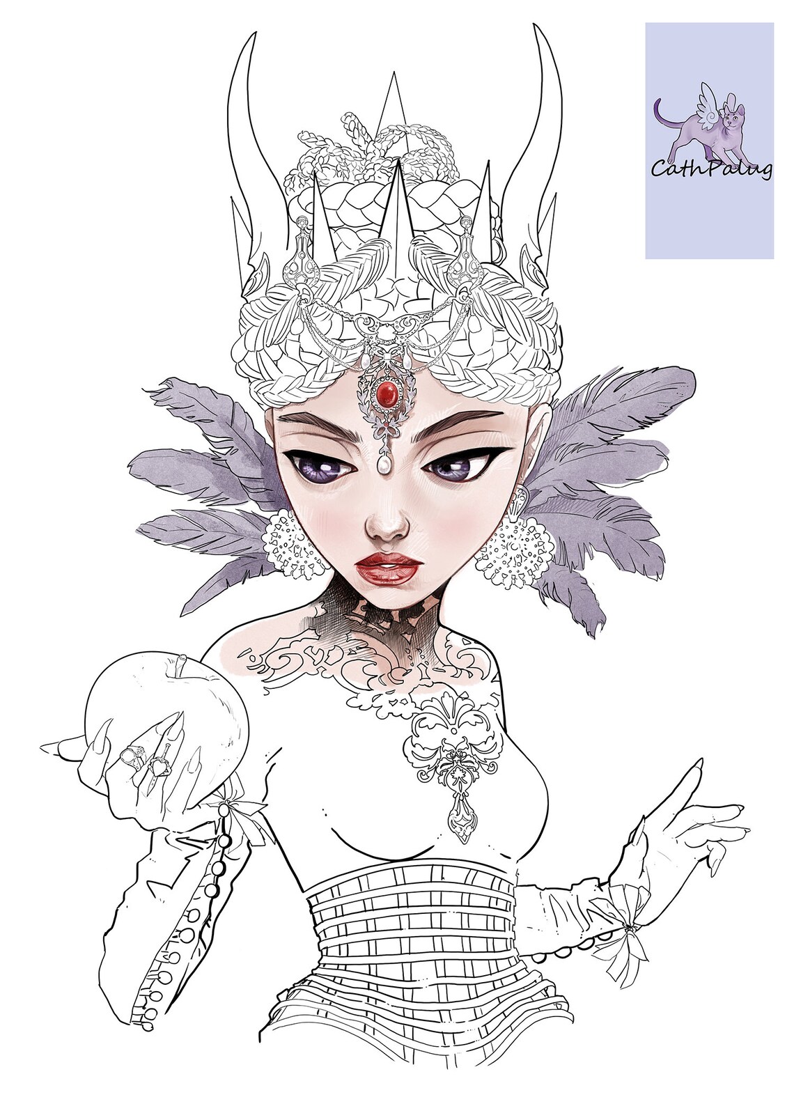 Digital Stamp Evil Queen grimilde Evil Witch Headdress - Etsy